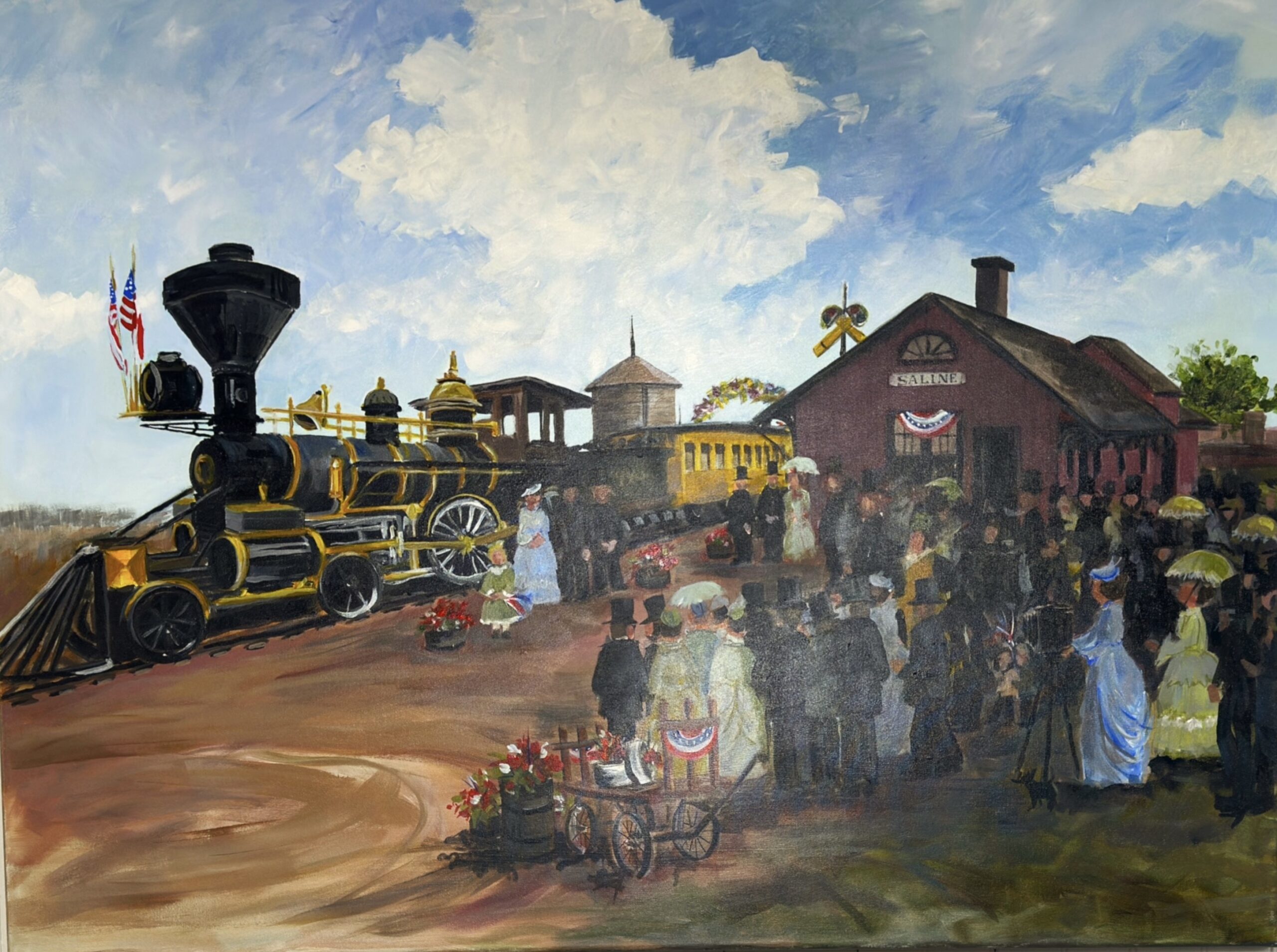 2 Painting of 7-4-1880 train arrival courtesy of SAHS - The Sun Times News