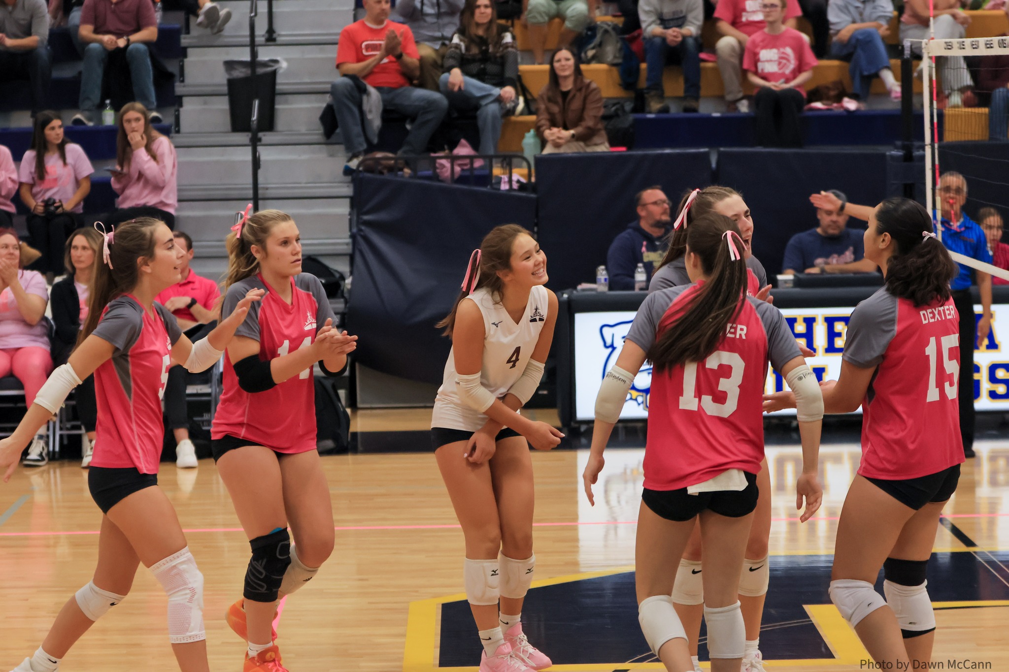 02 Dexter celebrates a points in the Annula Dig Pink game against ...
