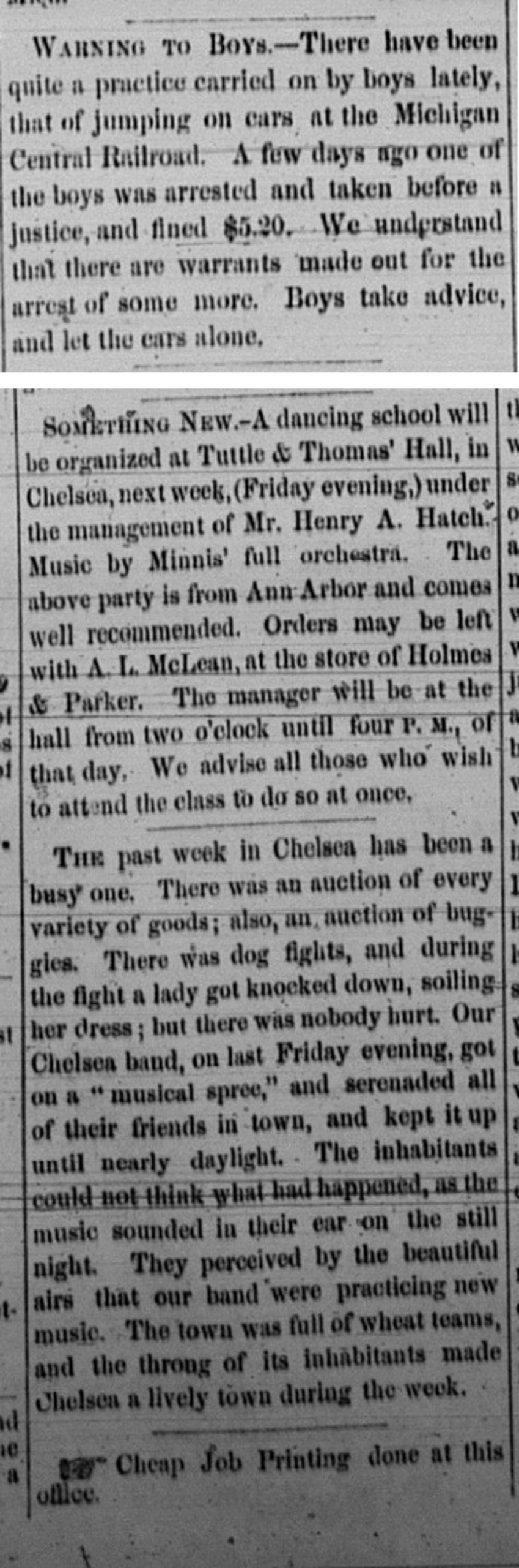 From the Archives: County Business & Chelsea Buzz, 1879 - The Sun Times ...